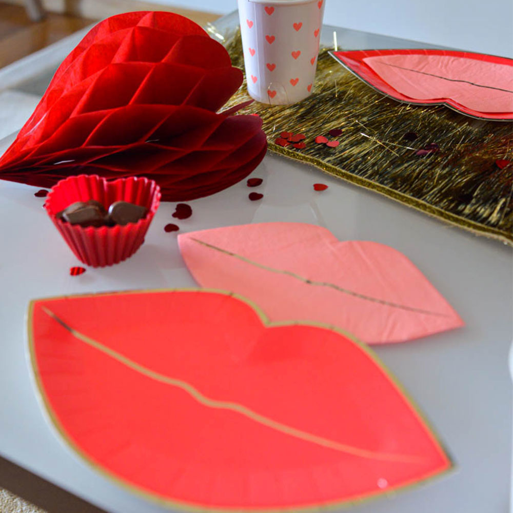 Είδη Πάρτι - Happy Teapot-Paper plates - Lips